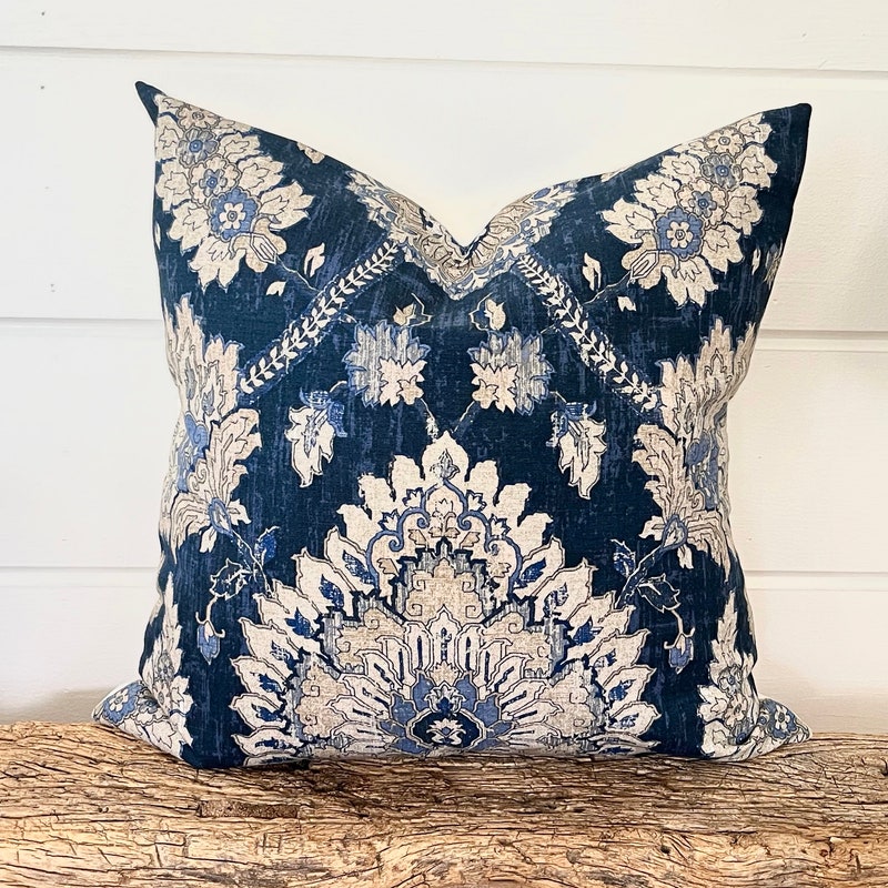 Dark Blue Pillow - Etsy
