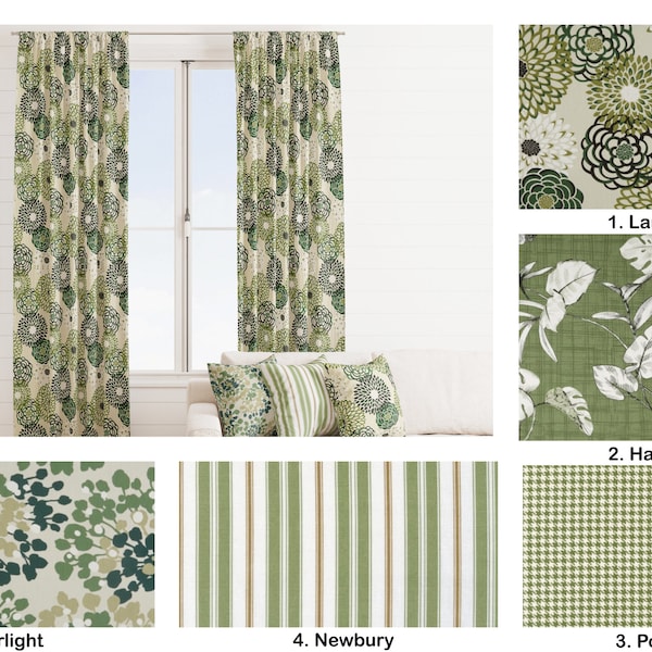 Green Plaid Curtains - Etsy