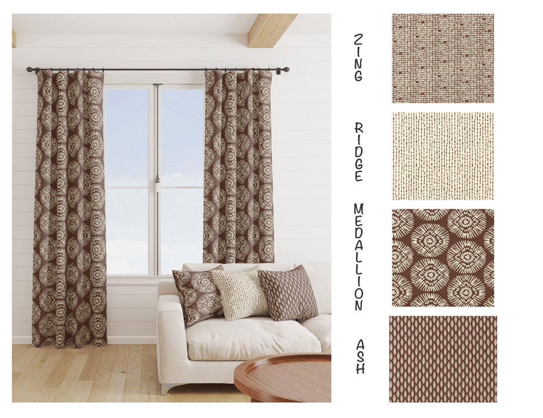 Scott Living Dark Brown Curtains, Chocolate Brown Curtain Panels, Brown ...