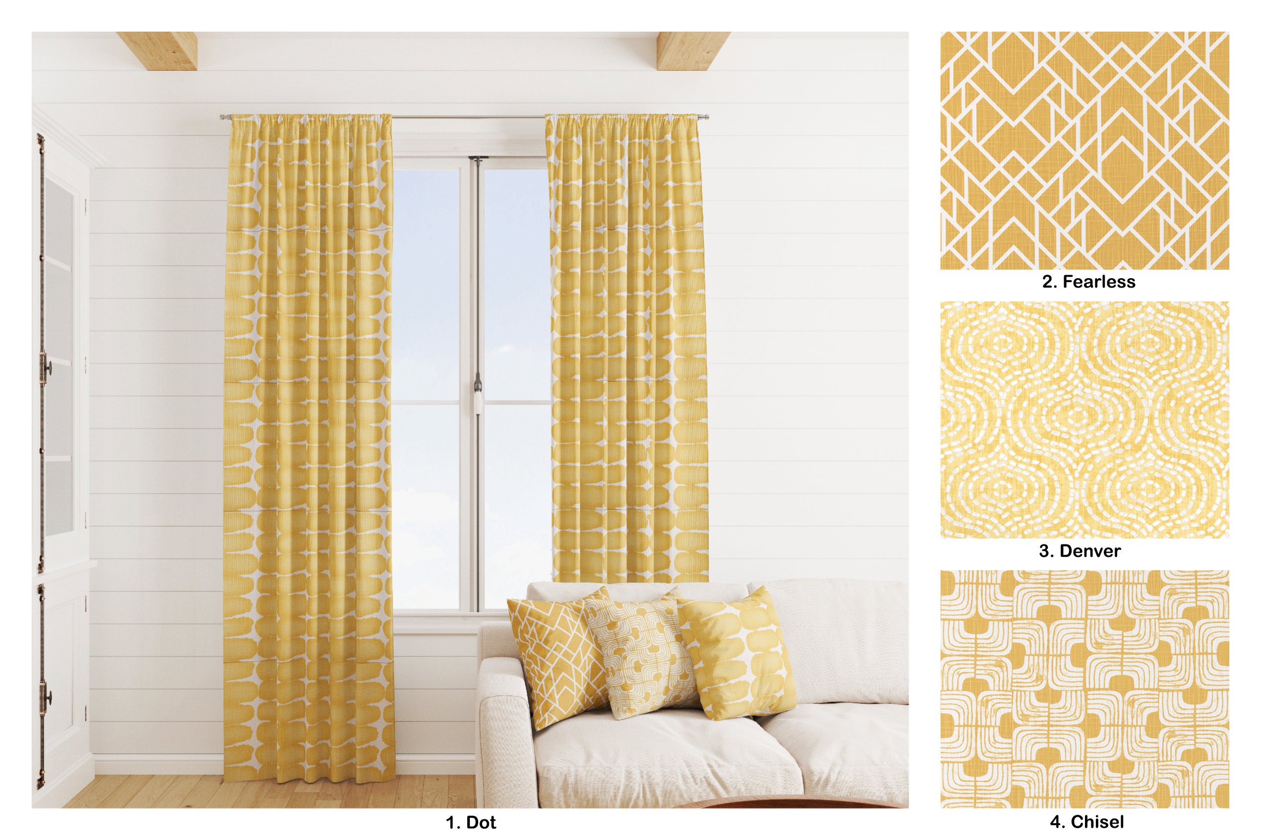 Mustard Window Curtain - Etsy
