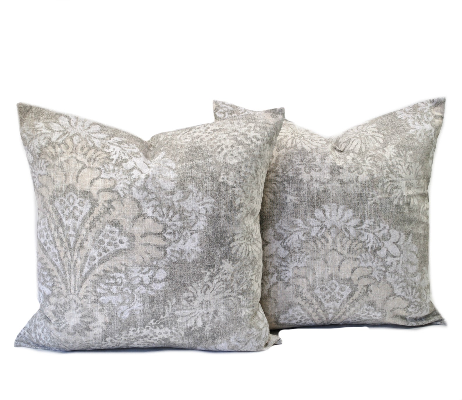 Two High Quality Magnolia Pillow Covers, Slate Grey Pillow, Cushion ...