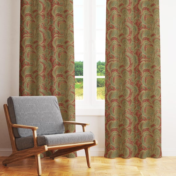 Red and gray curtains store