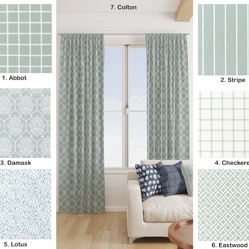 Damask Curtains Green - Etsy