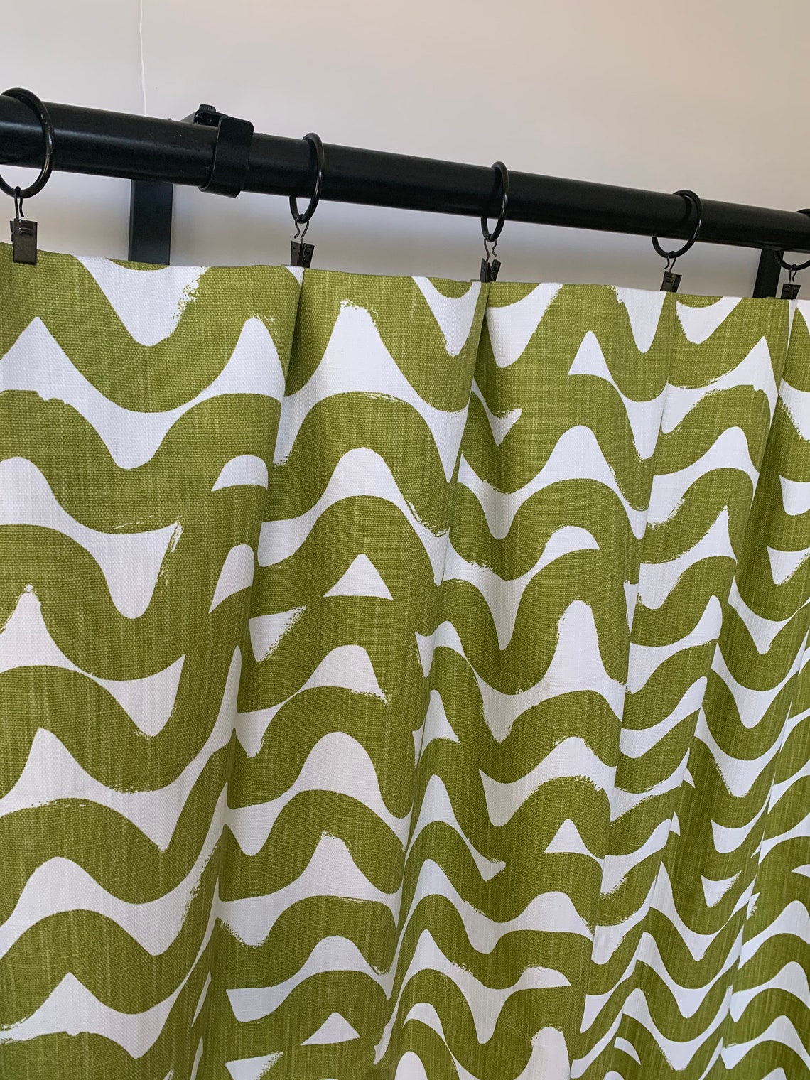 Luxurious Wavy Curtains Green Curtains Boho Curtains Yellow - Etsy