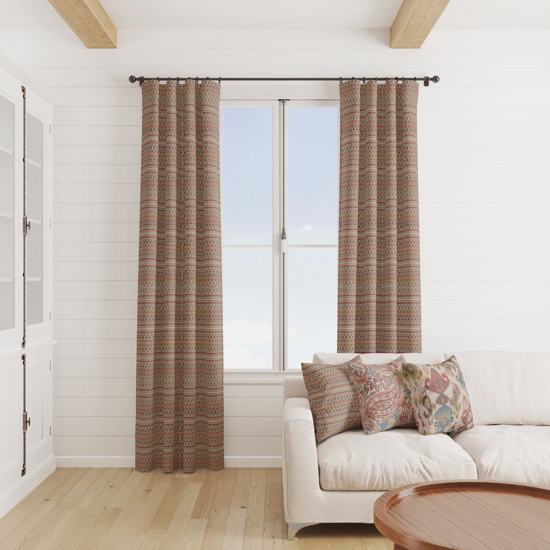 High Quality Striped Curtain Panels Tempo Whimsy Design - Etsy