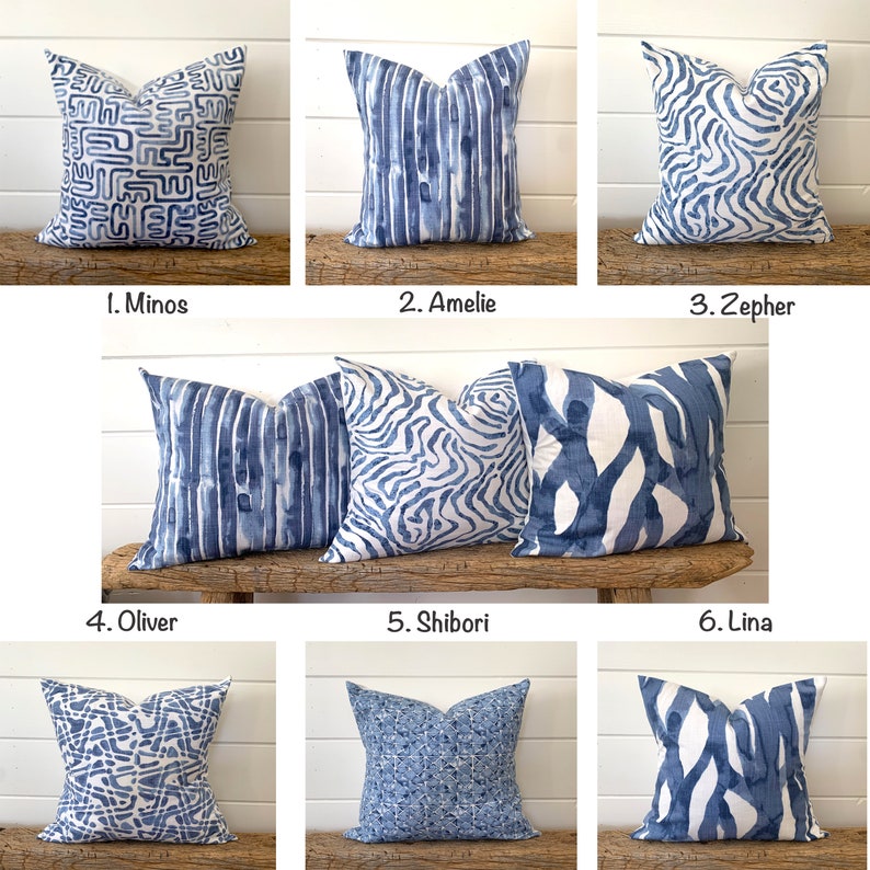 Angela Harris Designer Pillow Covers Watercolor Indigo Navy - Etsy