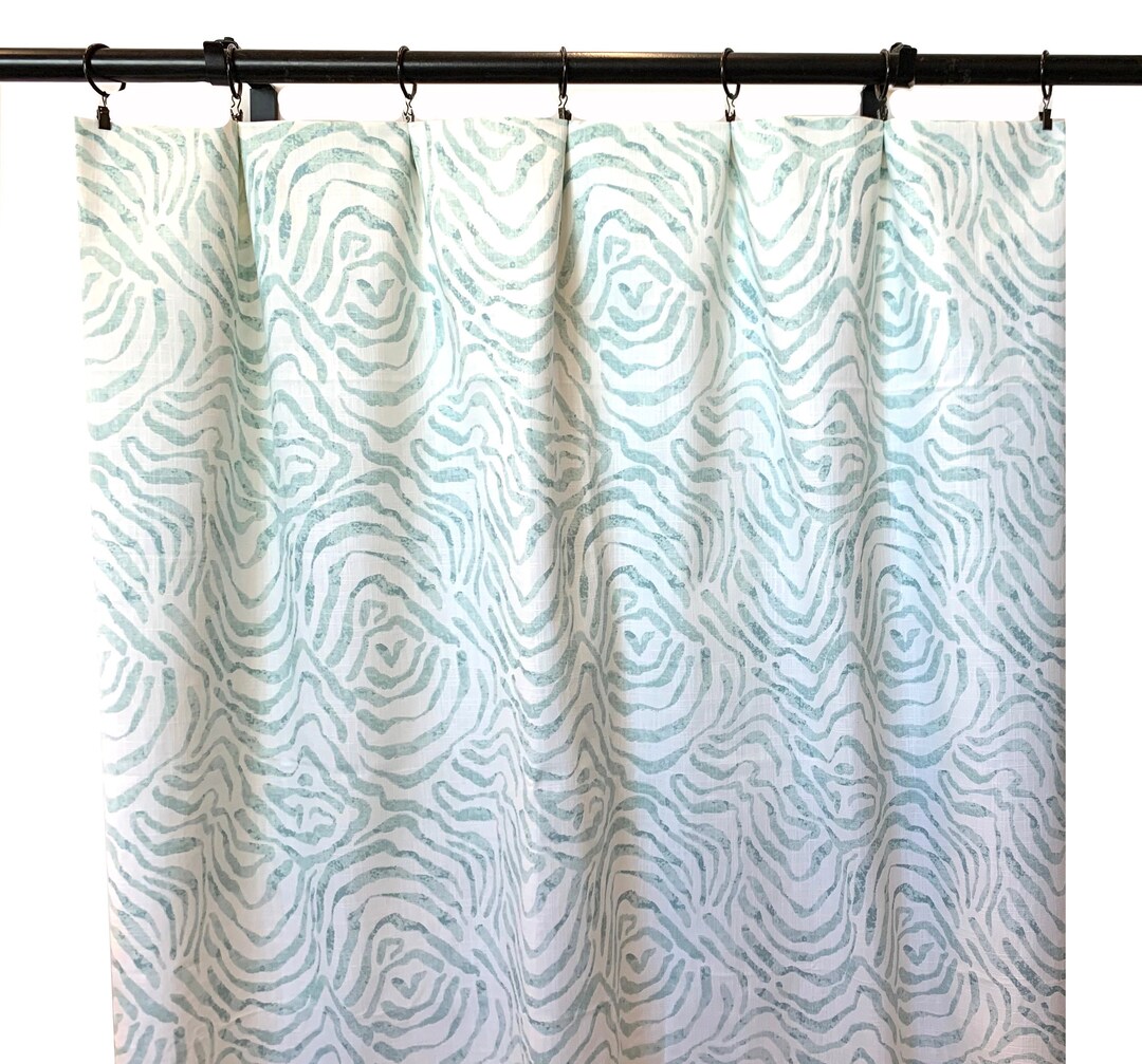 Ice Light Blue Curtain Panels, 2 Curtain Panels, Floral Blue Curtains ...