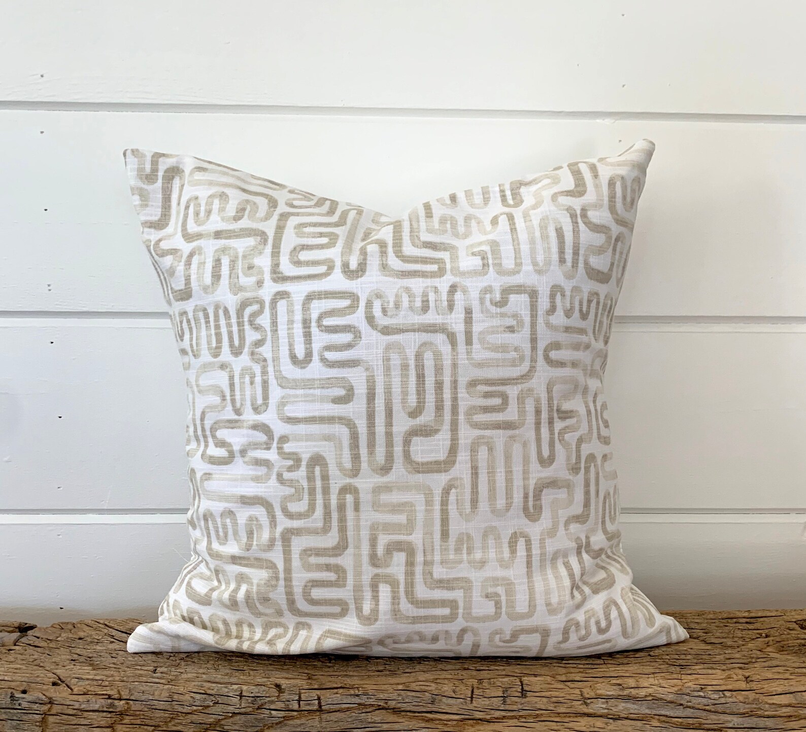 Angela Harris Designer Pillow Covers , Watercolor Ecru Beige Throw ...