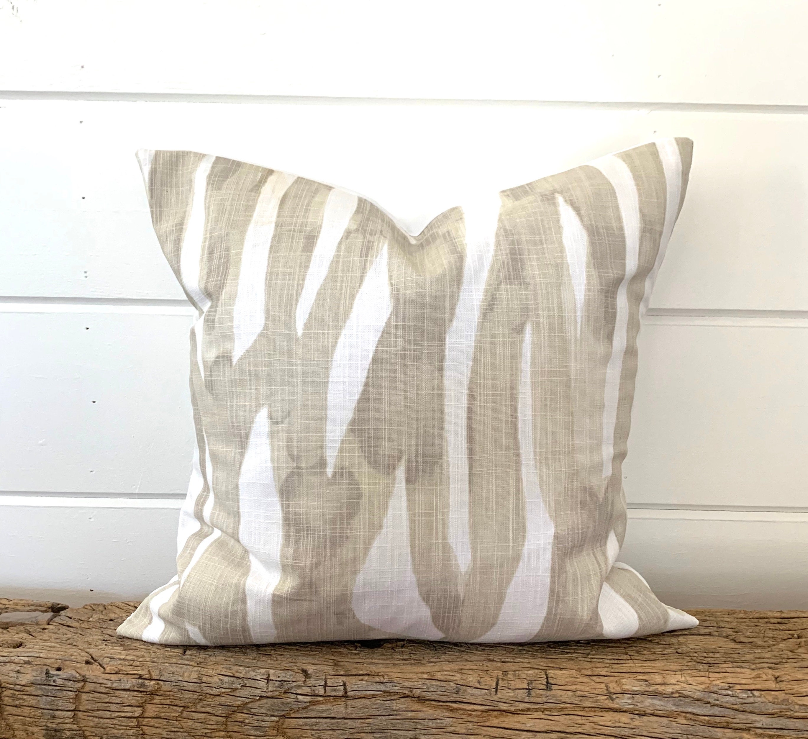 Angela Harris Designer Pillow Covers , Watercolor Ecru Beige Throw ...