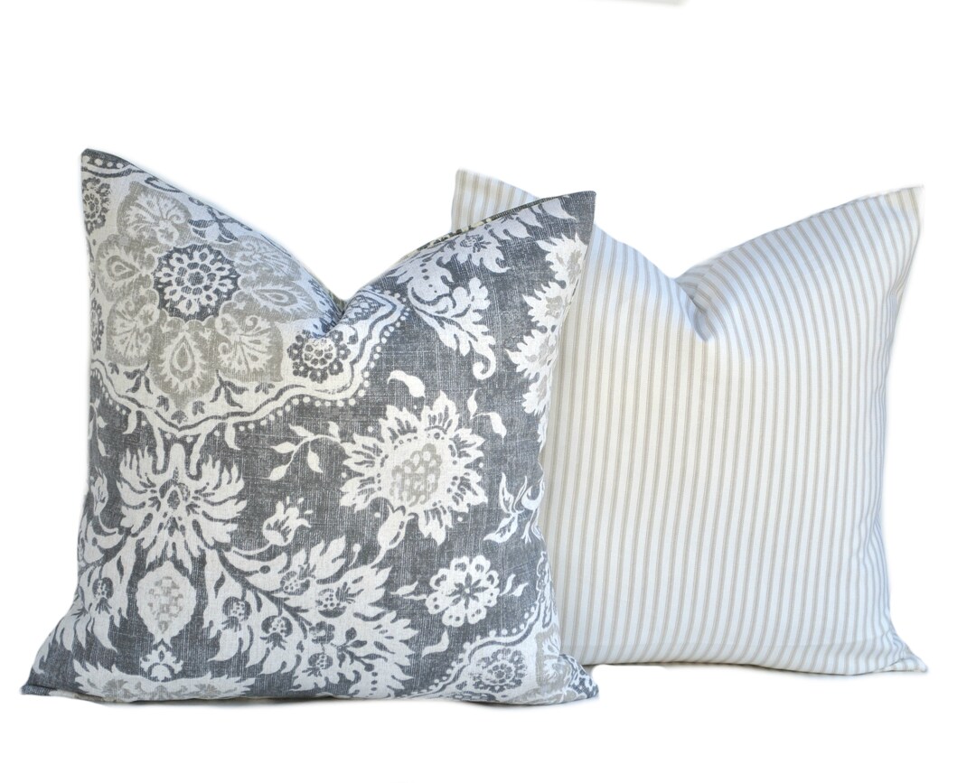 Two High Quality Magnolia Pillow Covers, Tan Ecru Pillow, Cushion ...