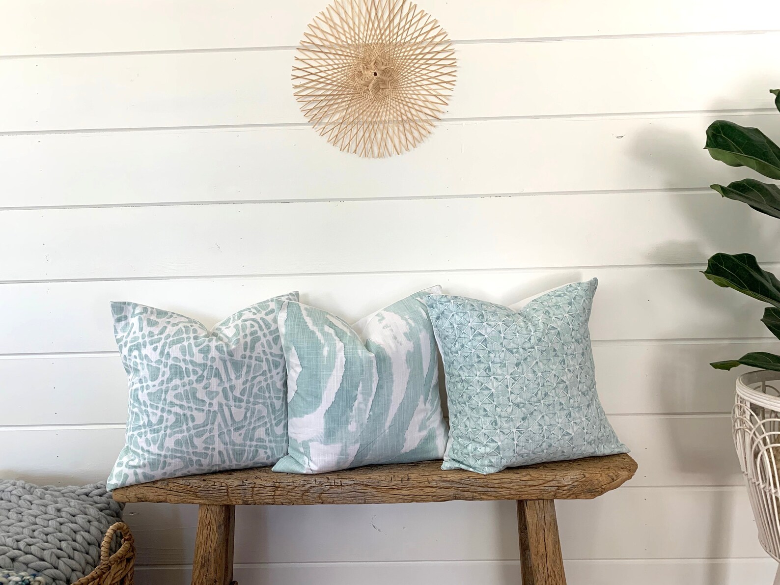 Angela Harris Designer Pillow Covers , Watercolor Indigo Blue Throw ...