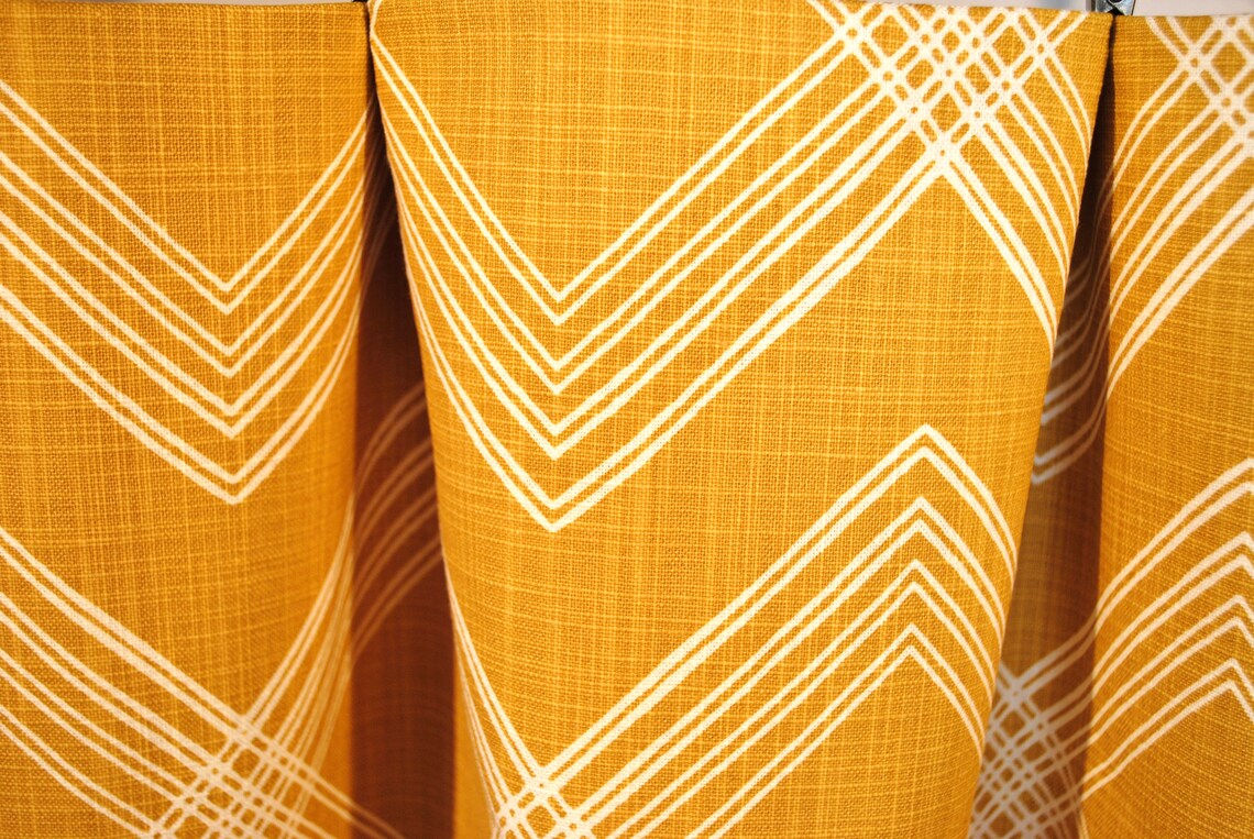 Mustard Yellow Curtains Yellow Curtain 2 Curtain Panels | Etsy