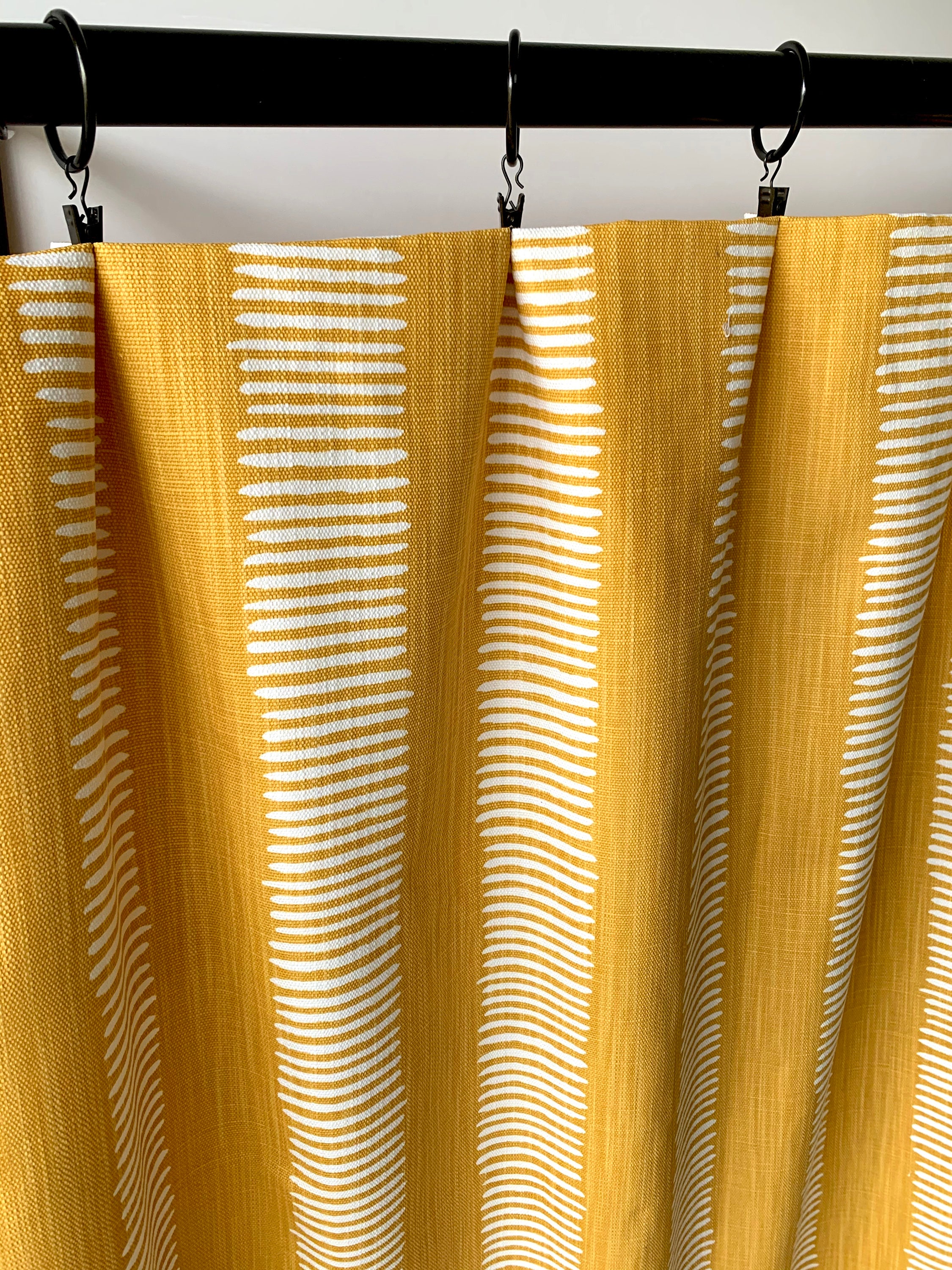 Mustard Yellow Curtains Yellow Checkered Curtain 2 Curtain | Etsy