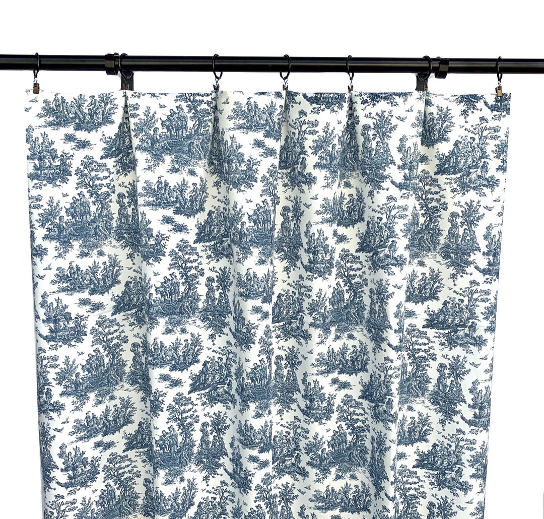 Toile Curtains Navy Toile Curtains, 2 Curtain Panels, Curtains, Home ...