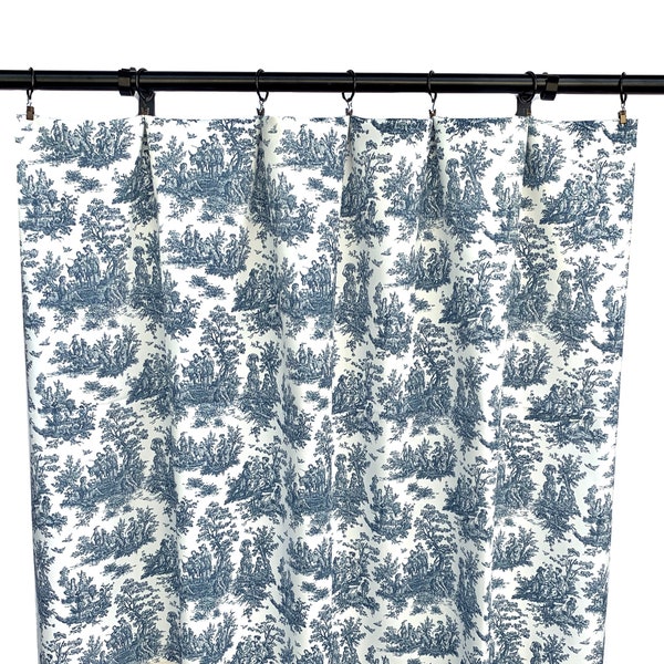 Navy Toile Curtains - Etsy