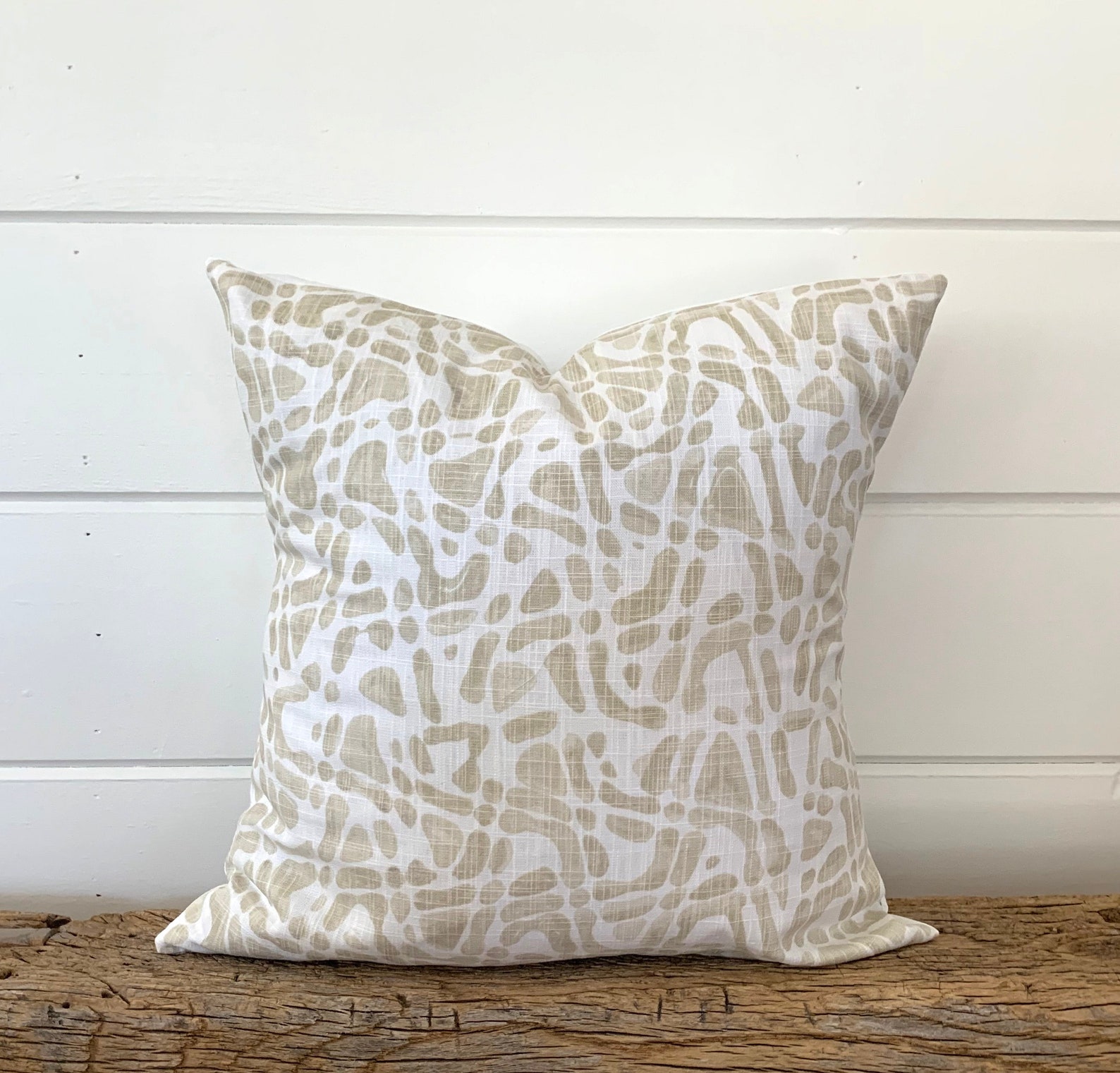 Angela Harris Designer Pillow Covers , Watercolor Ecru Beige Throw ...
