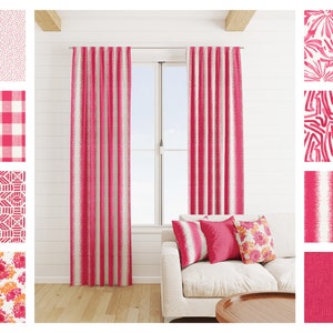 High Quality Fuchsia Pink Curtains, Candy Pink Curtains, 2 Curtain ...