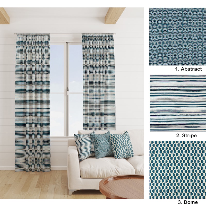Teal Abstract Curtains - Etsy