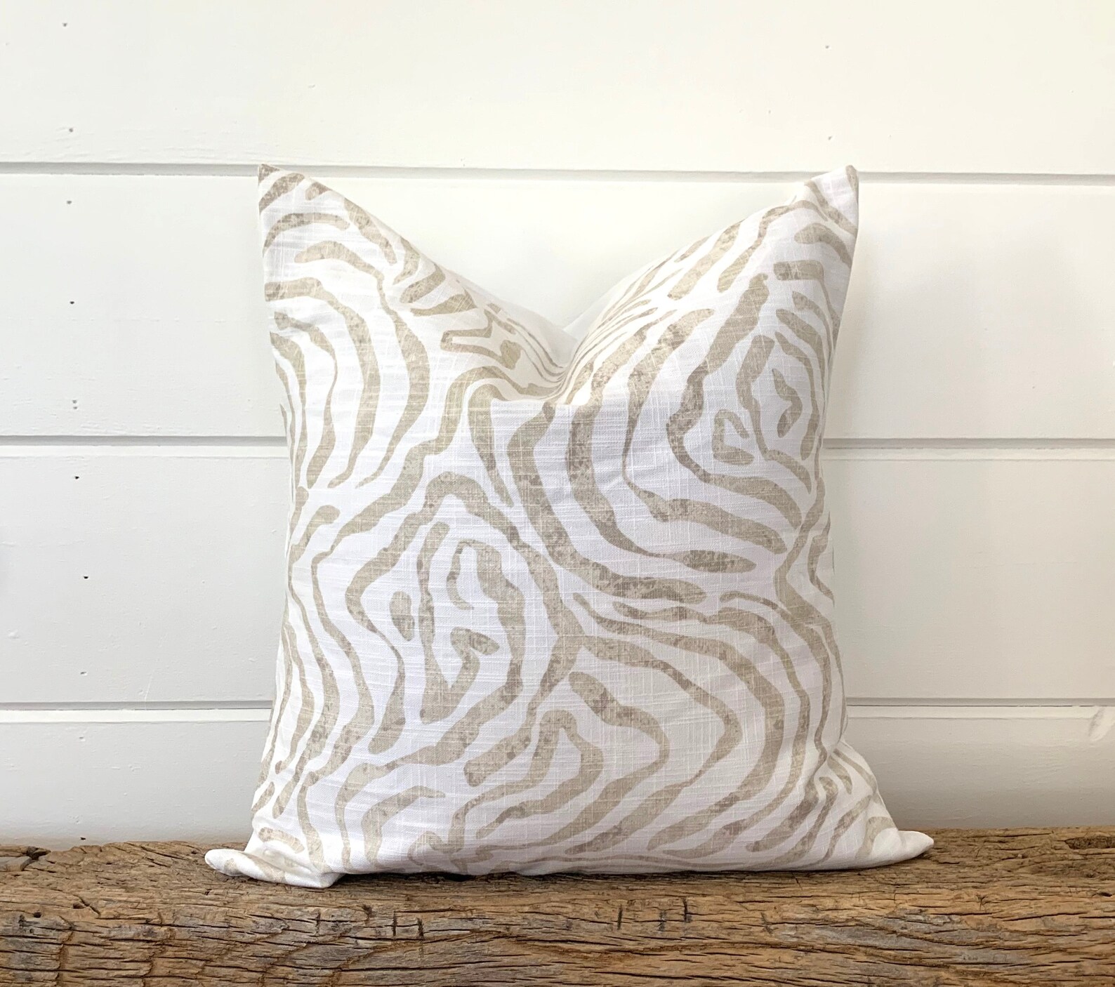 Angela Harris Designer Pillow Covers , Watercolor Ecru Beige Throw ...