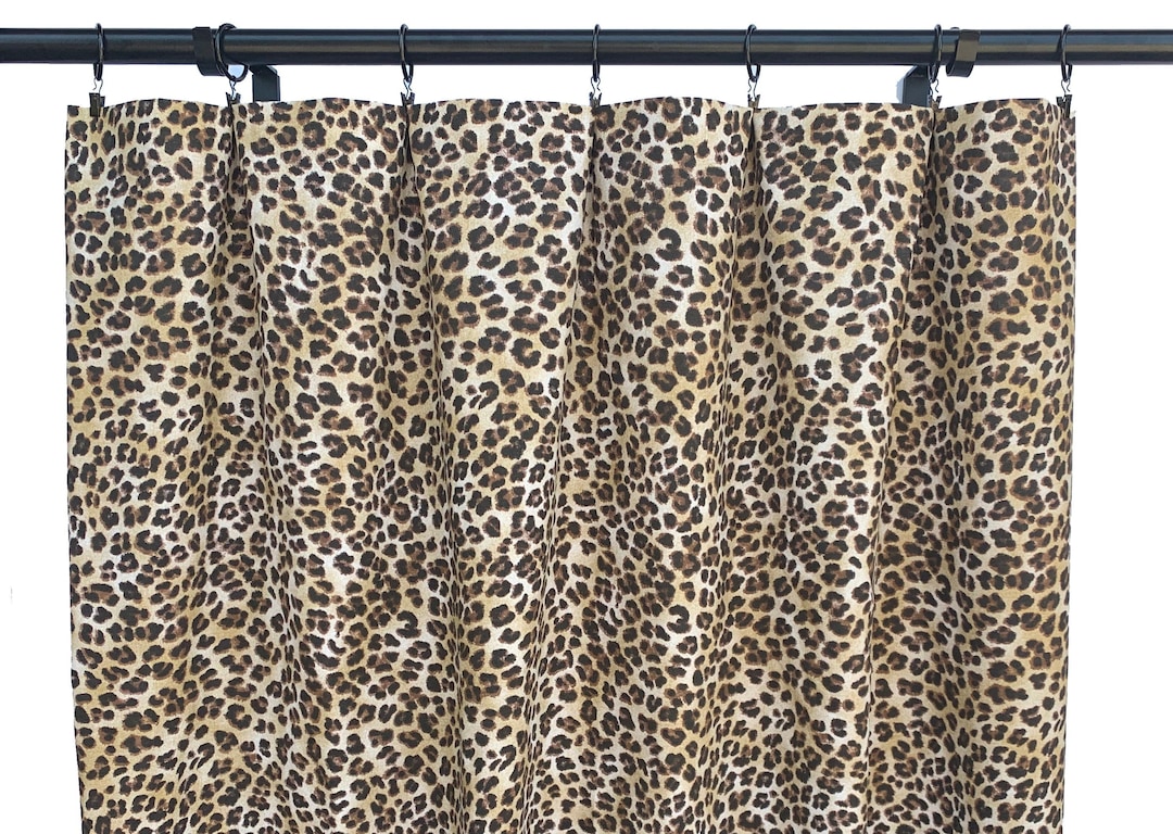 Leopard Print Curtains, Animal Print Curtain, 2 Brown Tan Curtain ...
