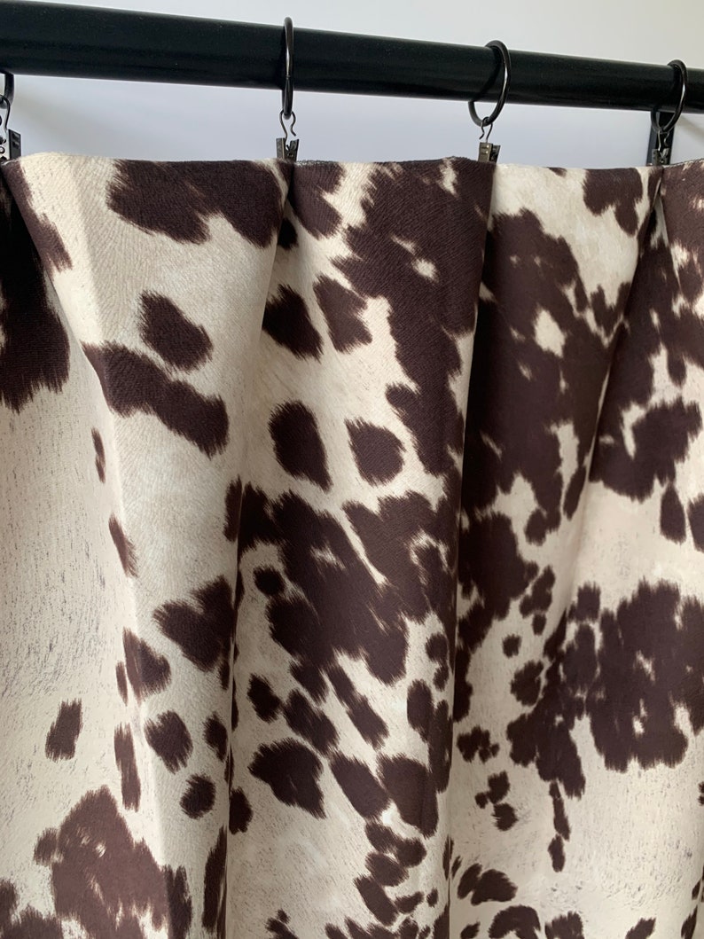 Cow Hide Curtains Cow Print Curtains Brown and White Animal | Etsy