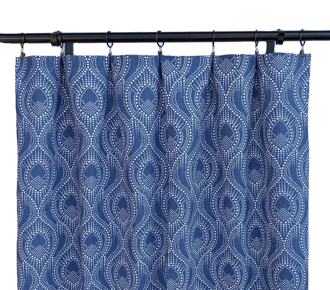 Set of Navy Curtains, Navy Blue Curtain, 2 Curtain Panels, Curtains ...
