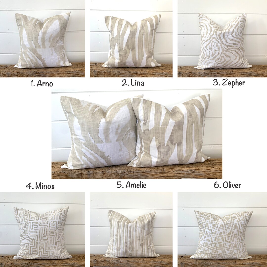 Angela Harris Designer Pillow Covers , Watercolor Ecru Beige Throw ...