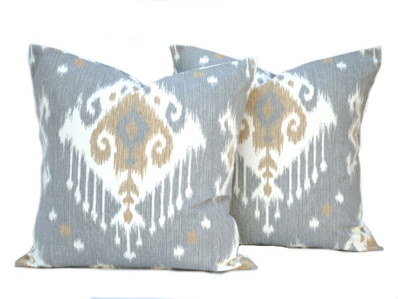 Items similar to Two ikat pillow covers, Home decor, decorative pillow ...