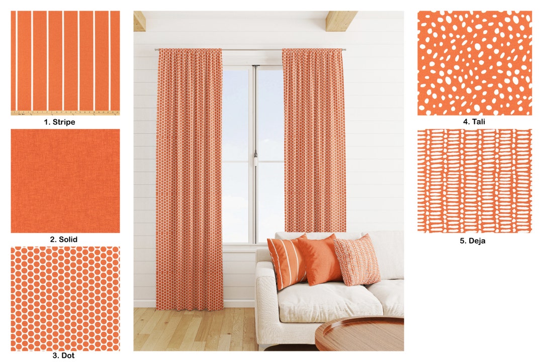 High Quality Fiesta Orange Curtains, Orange Curtains, 2 Curtain Panels ...