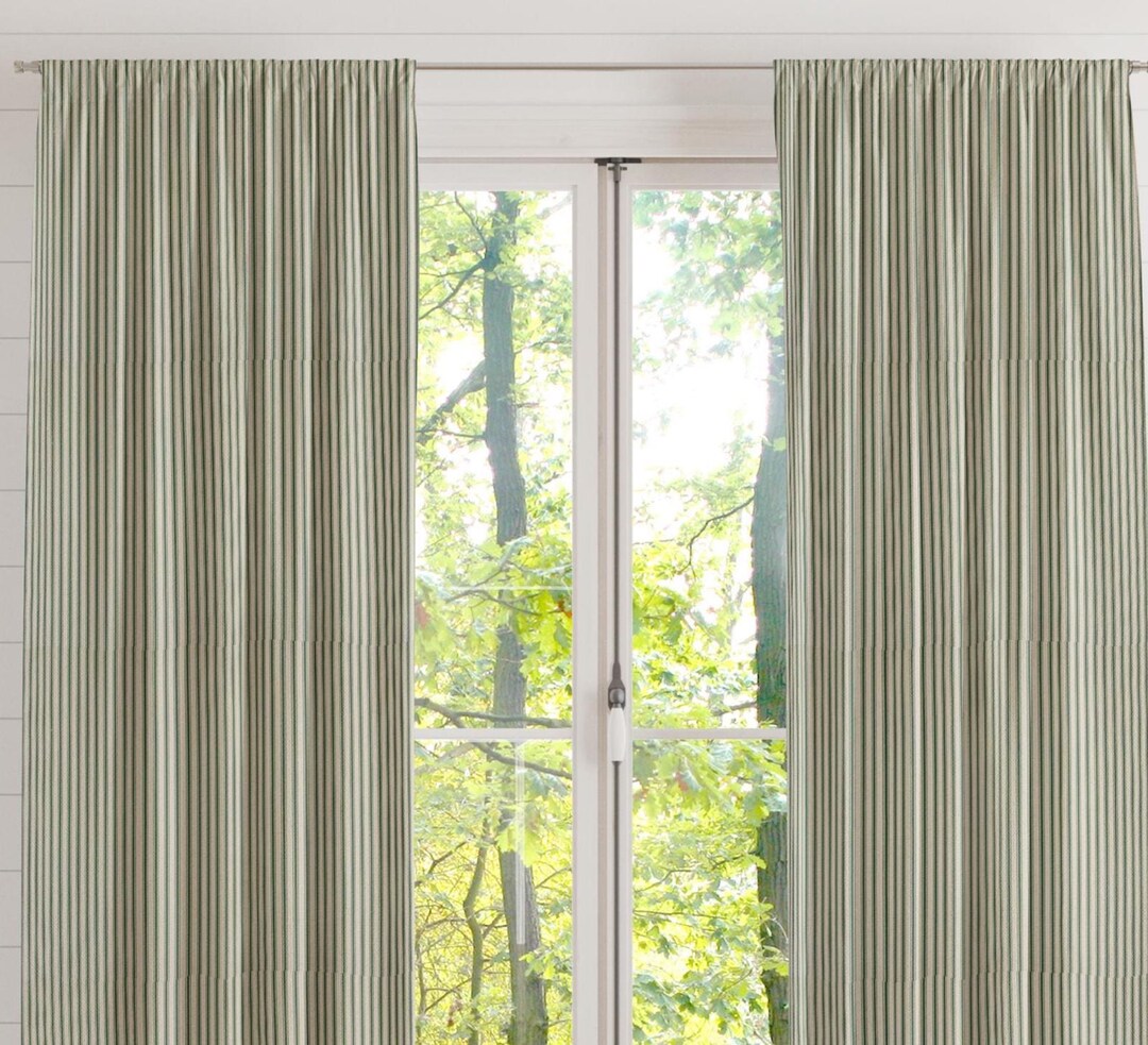 Great Description About Green Ticking Stripe Curtains