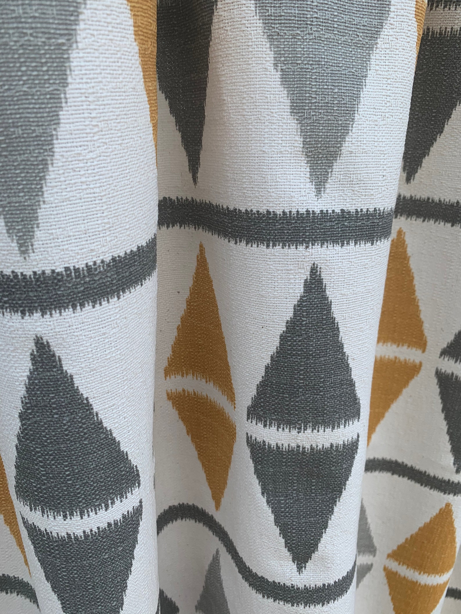 Mid Century Curtain Panels, Mustard Yellow and Grey Curtain Panels, Mud ...