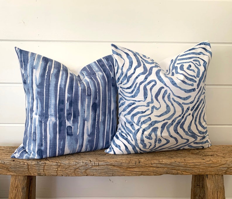 Angela Harris Designer Pillow Covers Watercolor Indigo Navy - Etsy