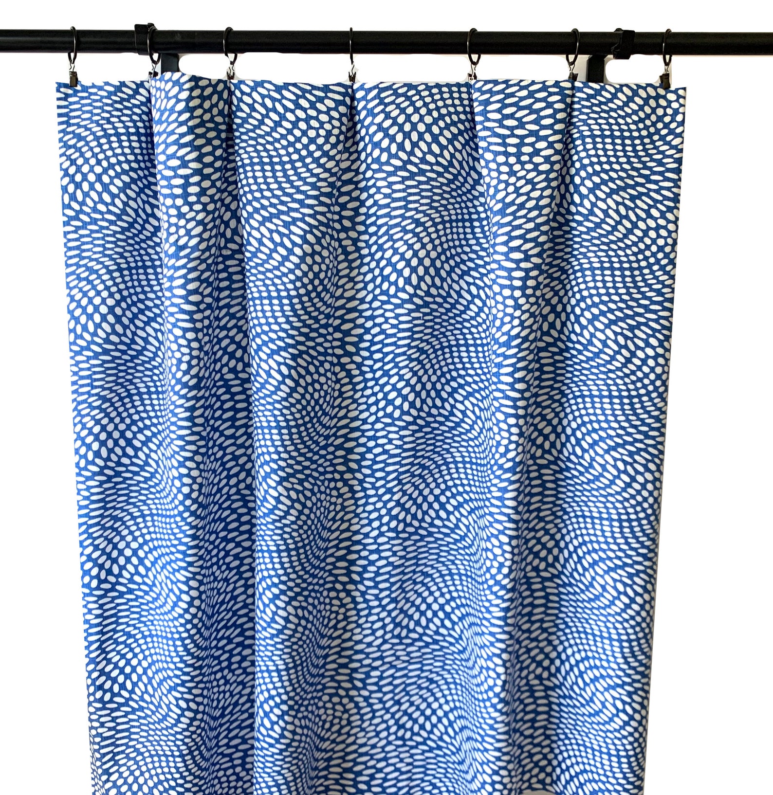 Scott Living Curtain Panels, Royal Blue Coral Green Curtains, Geometric ...