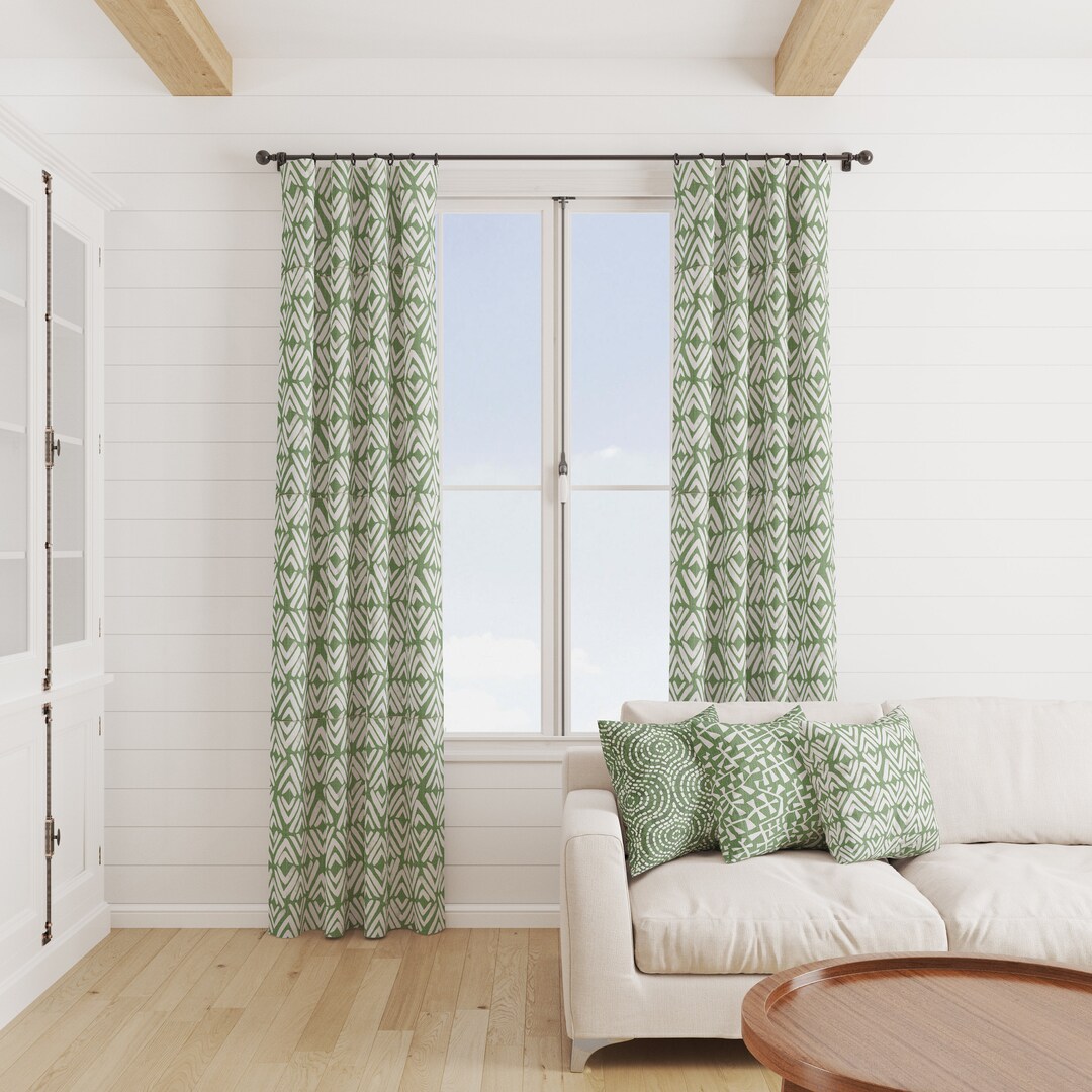 Green blackout curtains store