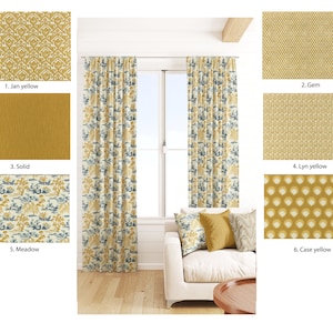 Mustard Yellow Curtains, Dark Yellow Caramel Ikat Damask Chevron Toile ...