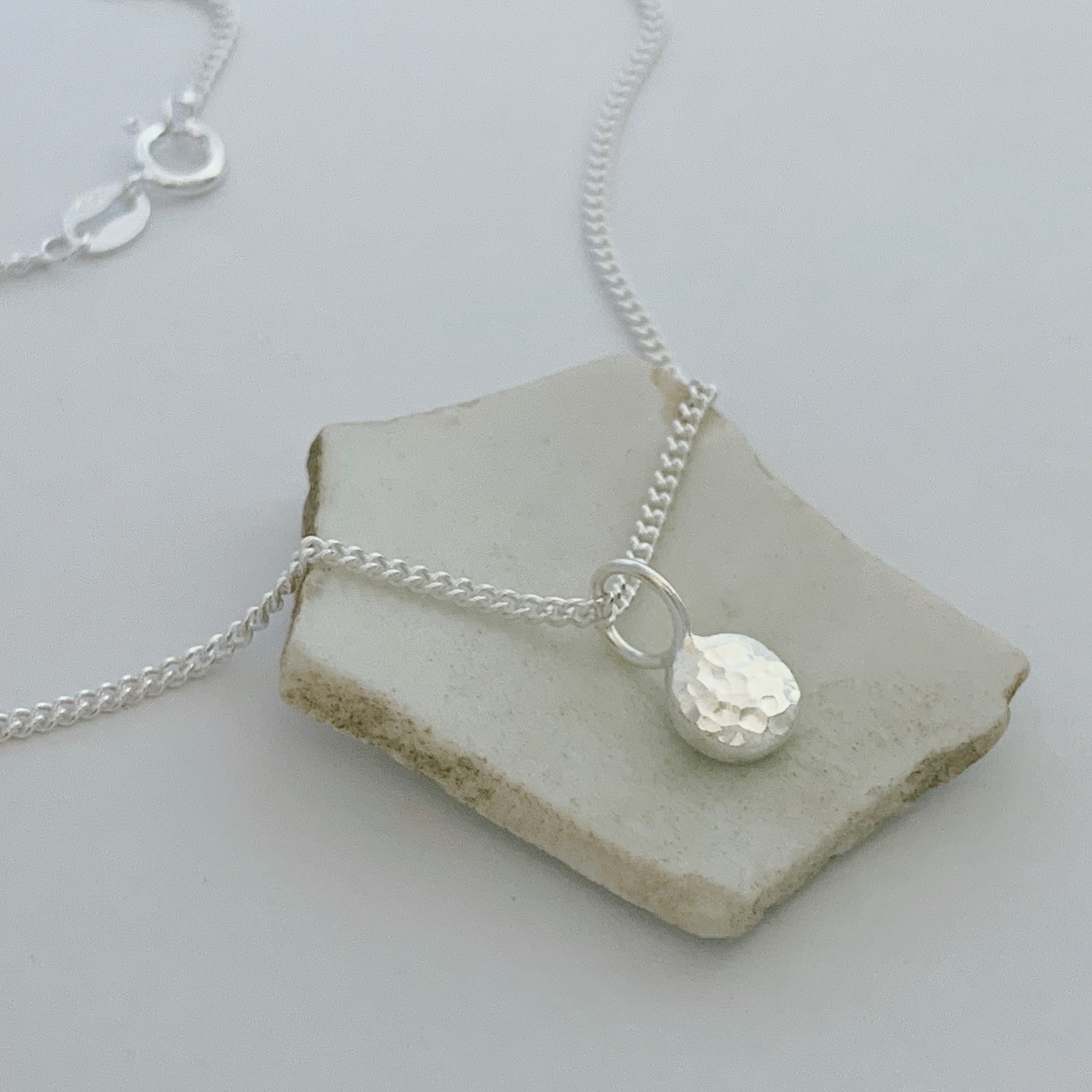 Sterling Silver Pendant Silver Pebble Pendant Silver - Etsy UK