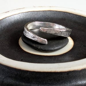 Recycled Sterling Silver Heat Fire Textured Open Ring - Etsy