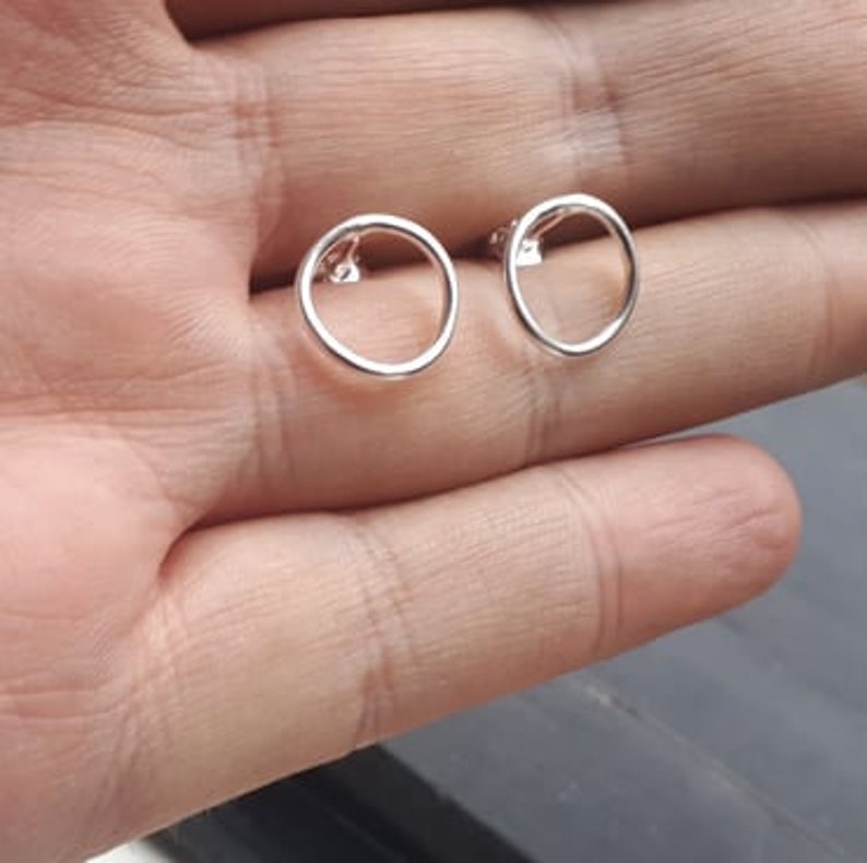 Recycled Sterling Silver Hoop Stud Earrings: Reticulated Texture - Etsy