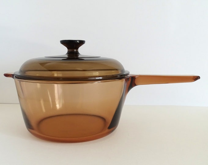 Corning Vision Amber 2.5L Vintage Sauce Pot Lid USA - Etsy