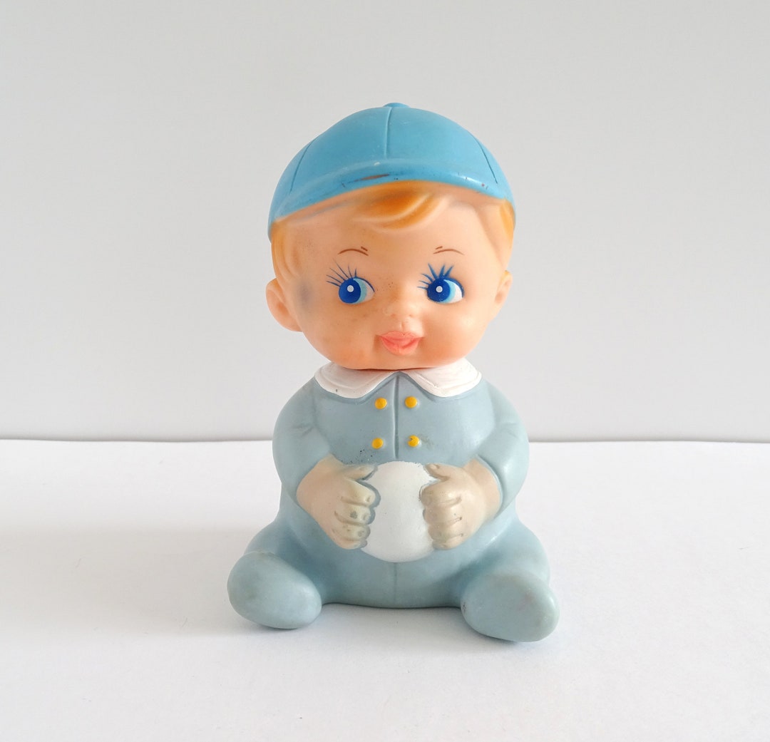 Vintage Rubber Squeaky Toy Boy Baseball Hat Korea - Etsy