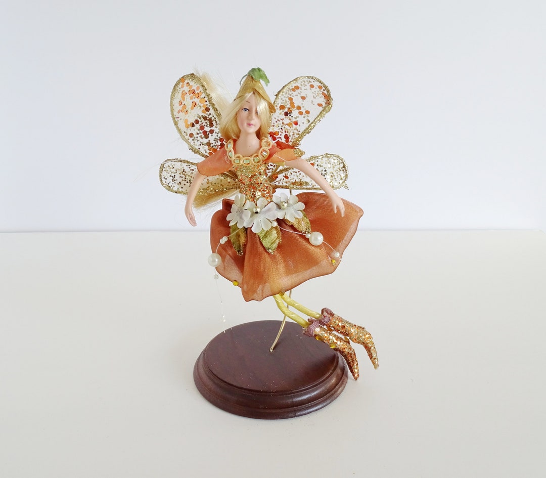 Fairy Sprite Pixie Girl 8 Glitter Gold Copper Doll Figurine - Etsy