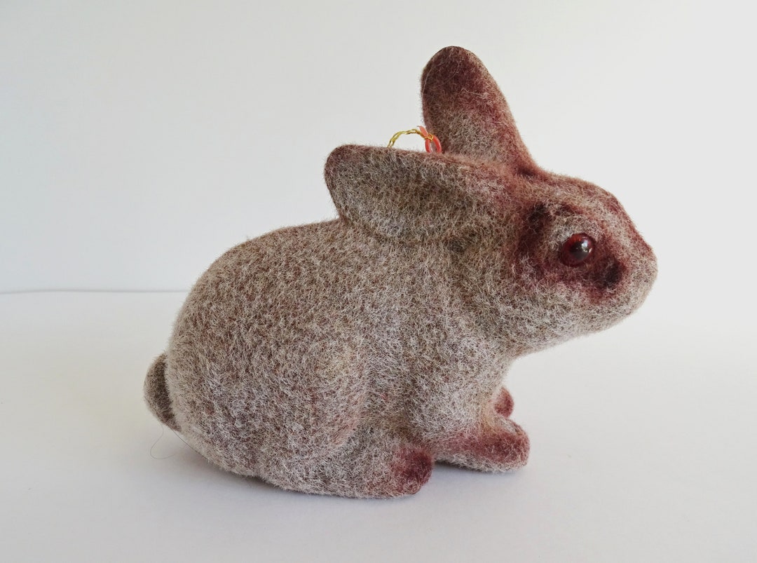 Flocked Bunny Rabbit Vintage Coin Piggy Bank With Stopper Hong Kong - Etsy