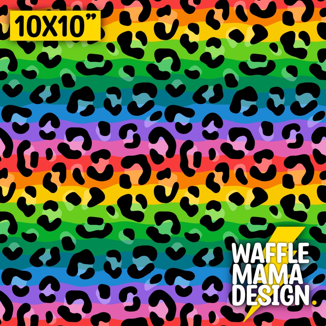 Set of 2 Non Exclusive - Rainbow Leopard - Seamless Patterns, Digital ...