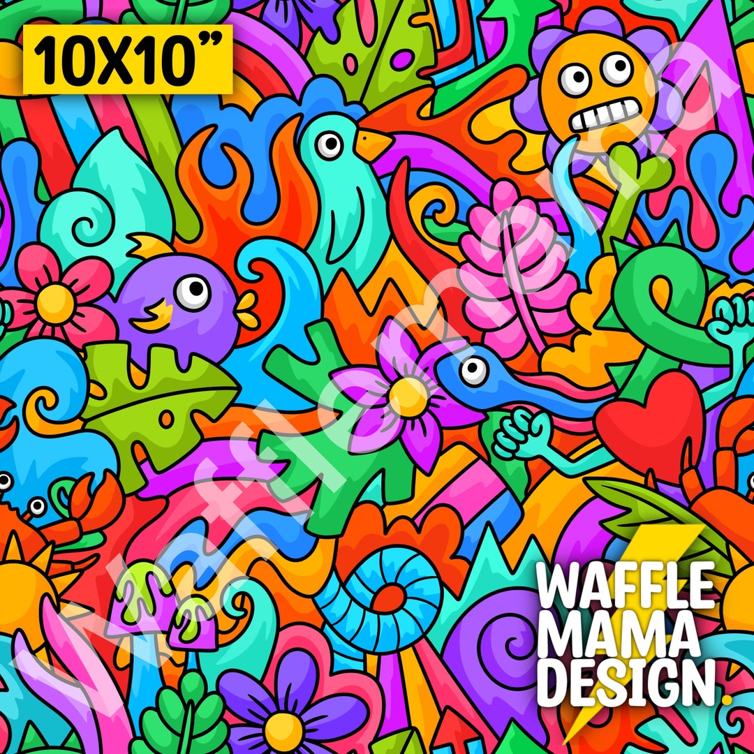 Non Exclusive - Doodle Mix Doodle -seamless Pattern, Digital File for ...