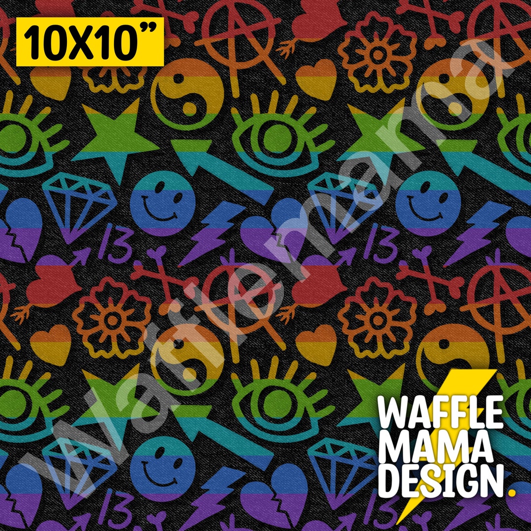 Non Exclusive - Alt Stickers Rainbow -seamless Pattern, Digital File ...