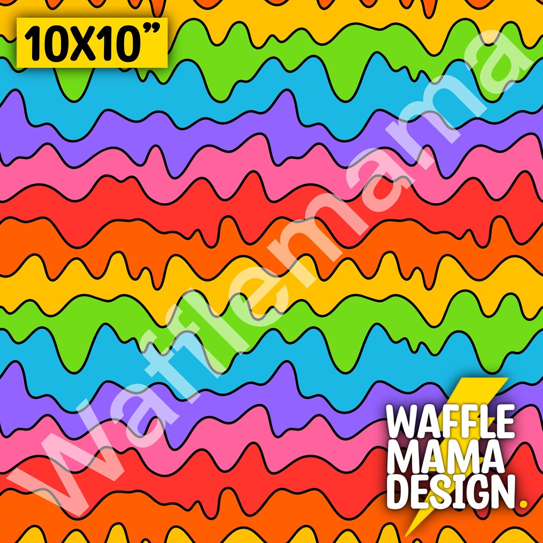 Non Exclusive - Simple Rainbow Drip -seamless Pattern, Digital File for ...