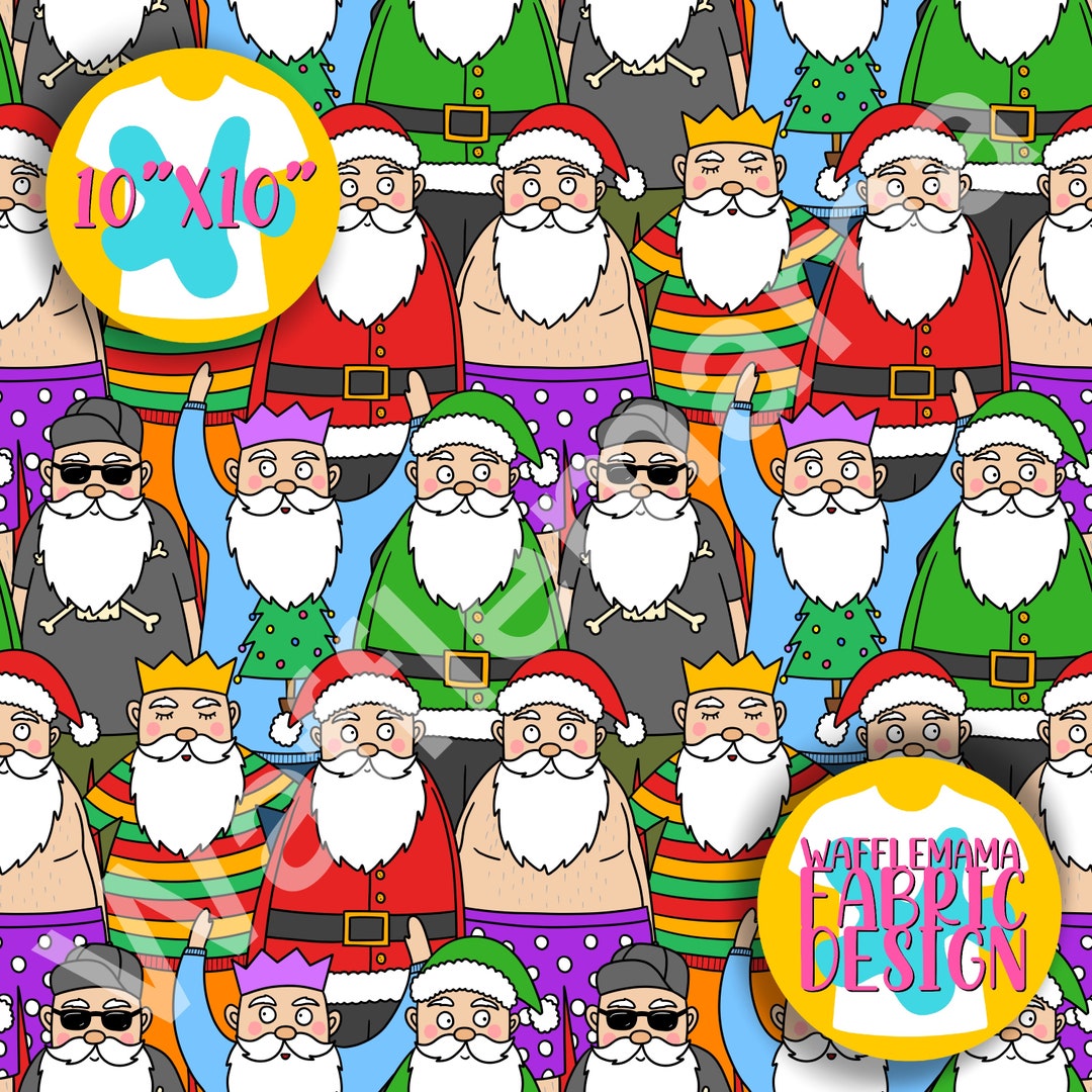 Non Exclusive - Cheeky Santa -seamless Pattern, Digital File for Repeat ...