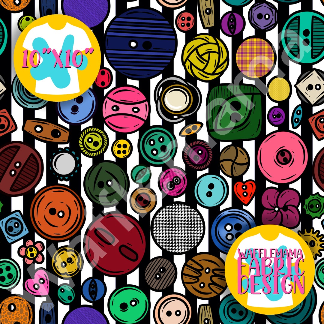 EXCLUSIVE Vintage Button Design - Stripe, Seamless Pattern 1 Colour ...