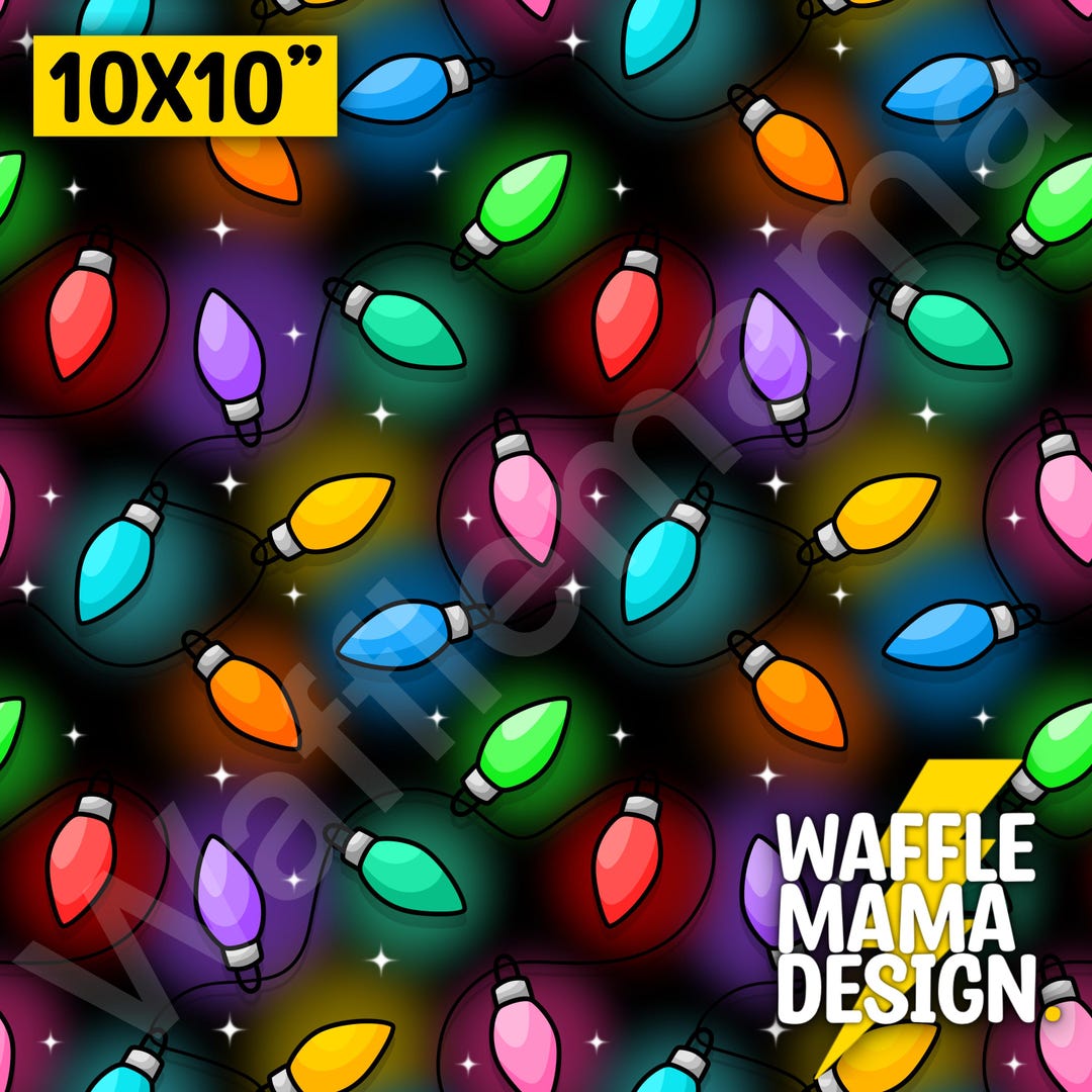 Set of 5 Christmas Lights Prints - Non Exclusive Seamless Pattern 5 ...
