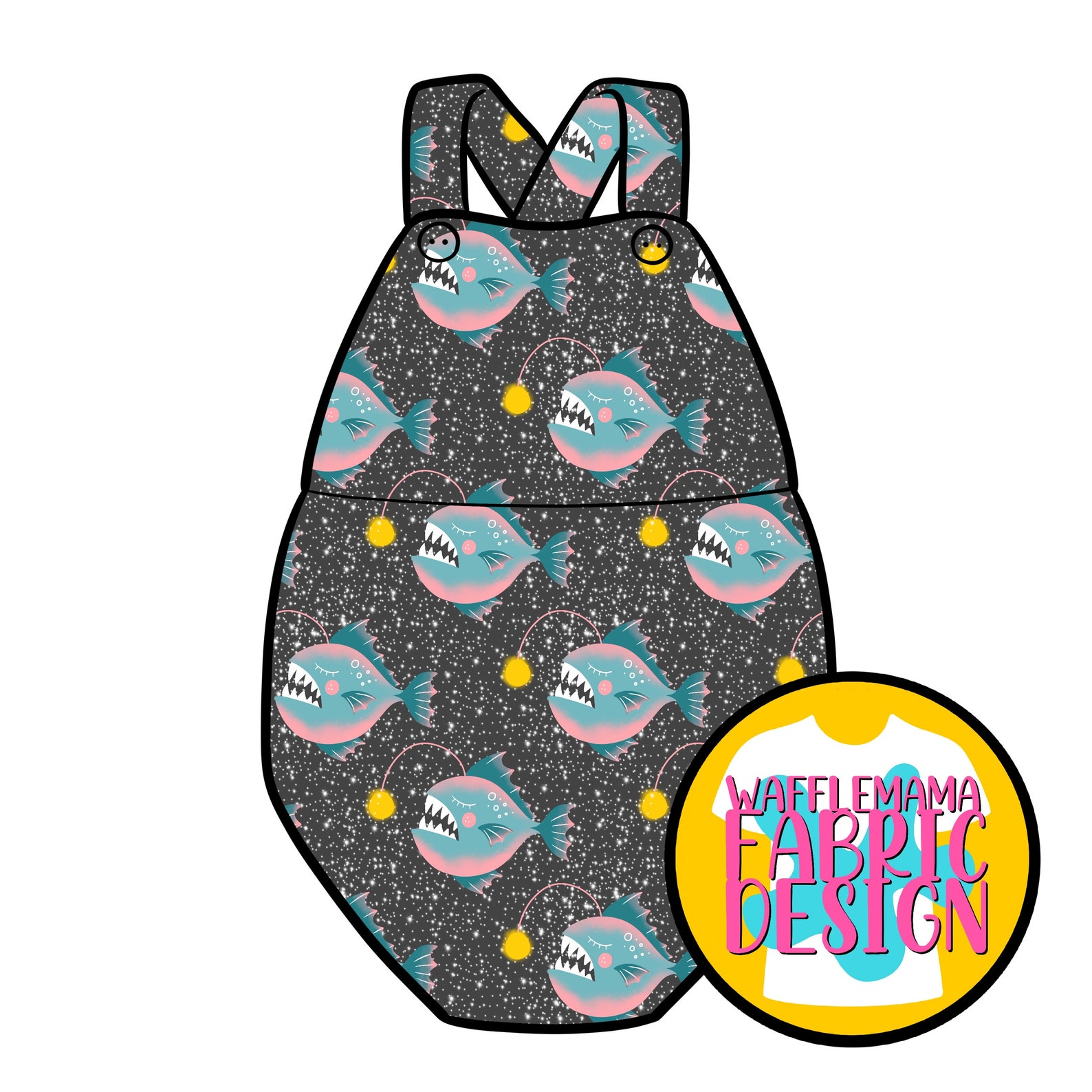 Angler Fish Seamless Pattern in 4 Colourways Digital File - Etsy UK